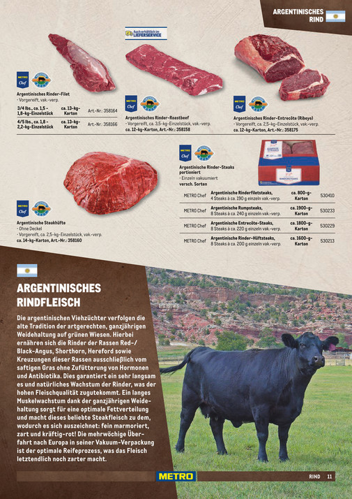 METRO Premium Argentinisches Rinderfilet, 4 - 5 lbs., vak.-verpackt ...