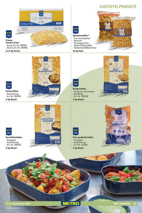METRO Chef Pommes Frites 8 x 8 mm, 2 Stück à 5 kg - 10 kg Karton