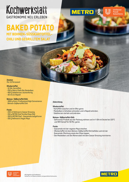 METRO DE - Baked Potato mit Bohnen-Süßkartoffel-Chili und gegrilltem ...