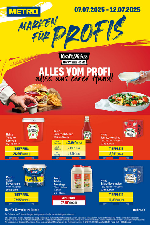 METRO Chef Pommes Frites 8 x 8 mm, 2 Stück à 5 kg - 10 kg Karton